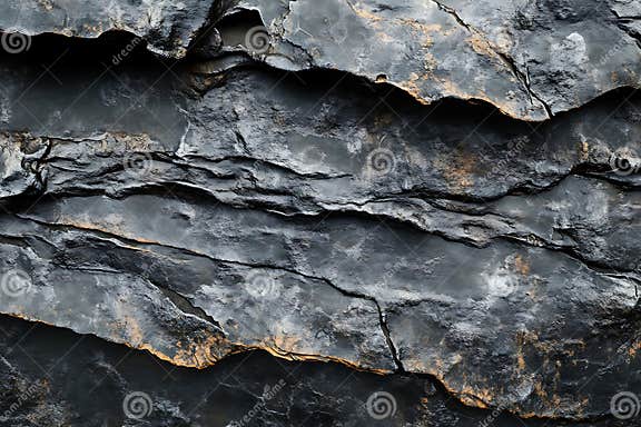 Textured Black Rock Surface with Natural Patterns and Details Stock ...