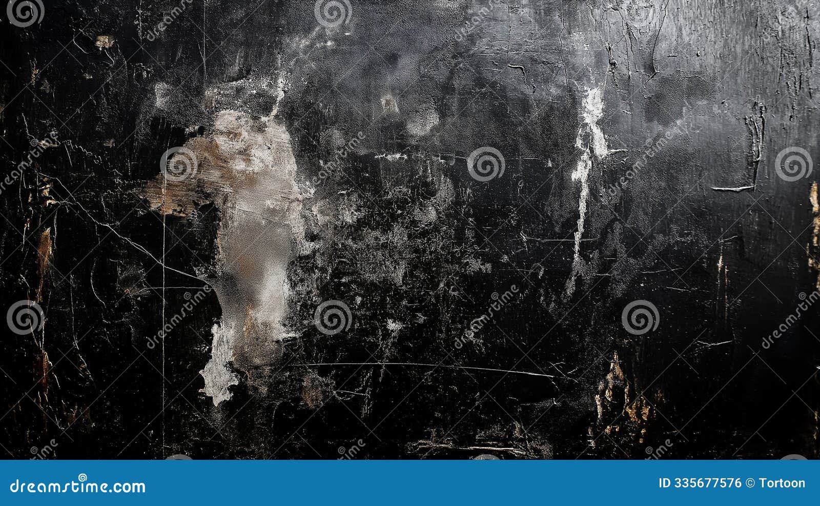 Textured Black Surface with White and Brown Distressed Patches, Giving ...