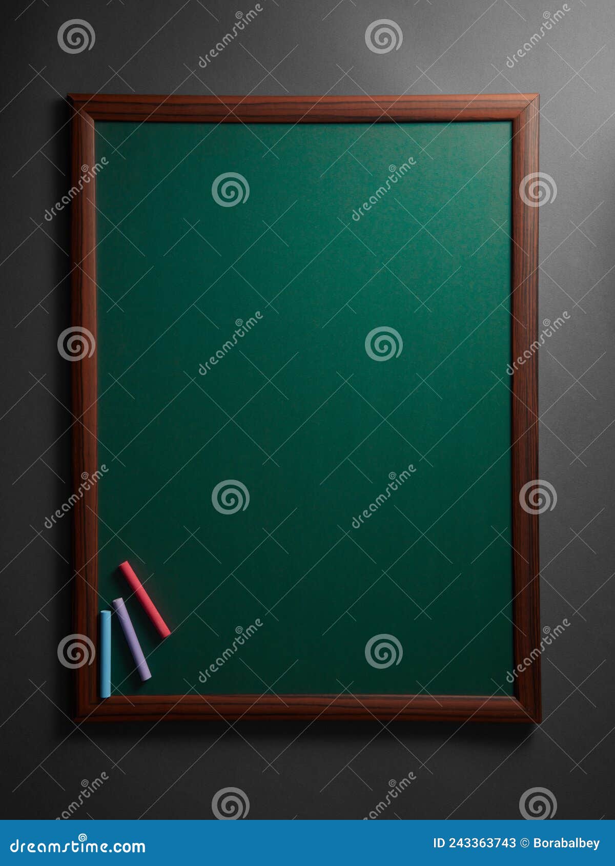 Textured Empty Blackboard with Chalks Stock Image - Image of chalks ...