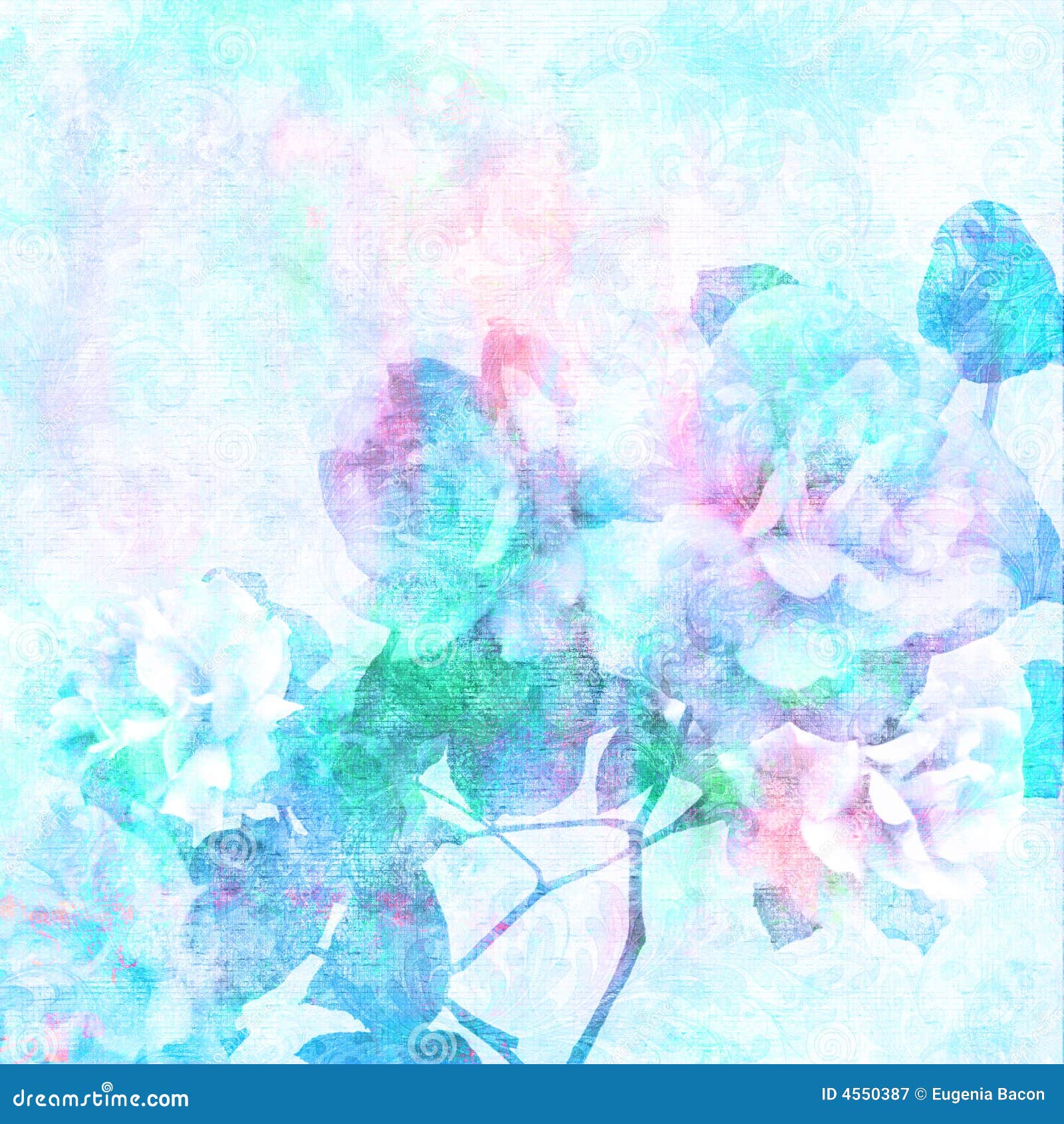 Textured Blue Bleached Roses Stock Illustration - Illustration of ...