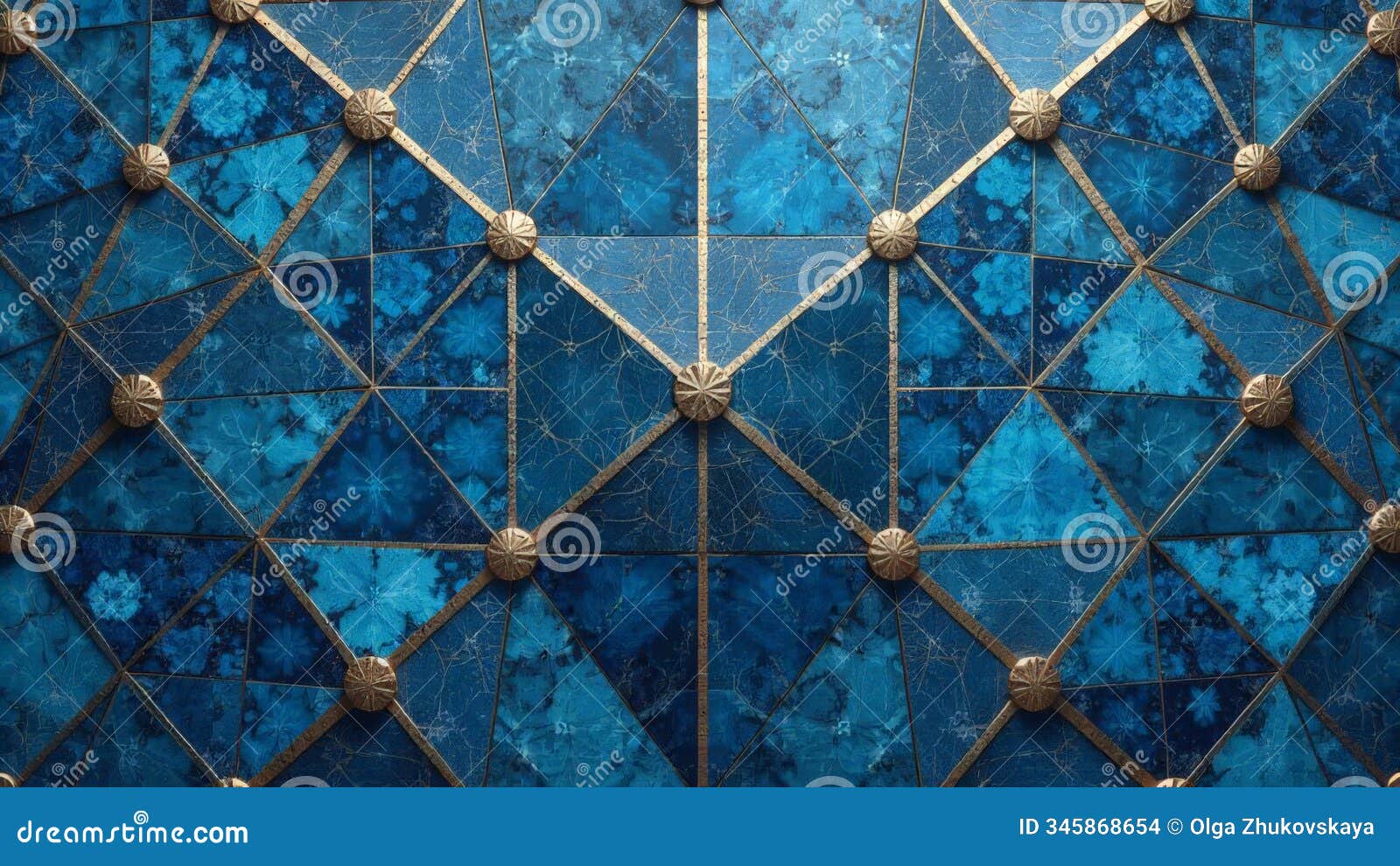 Textured Blue Geodesic Crystal with Gold Stock Illustration ...