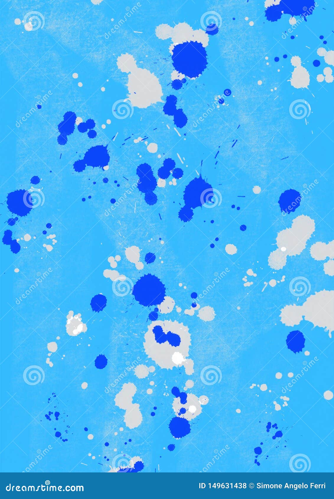 Drops of Paint on an Blue Background. Stock Illustration - Illustration ...