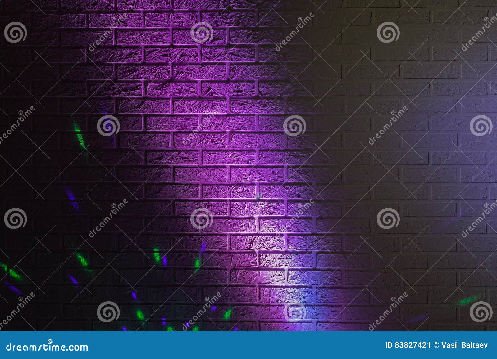 Textured Brick Wall Lit by Colored Lights Stock Image - Image of paint ...