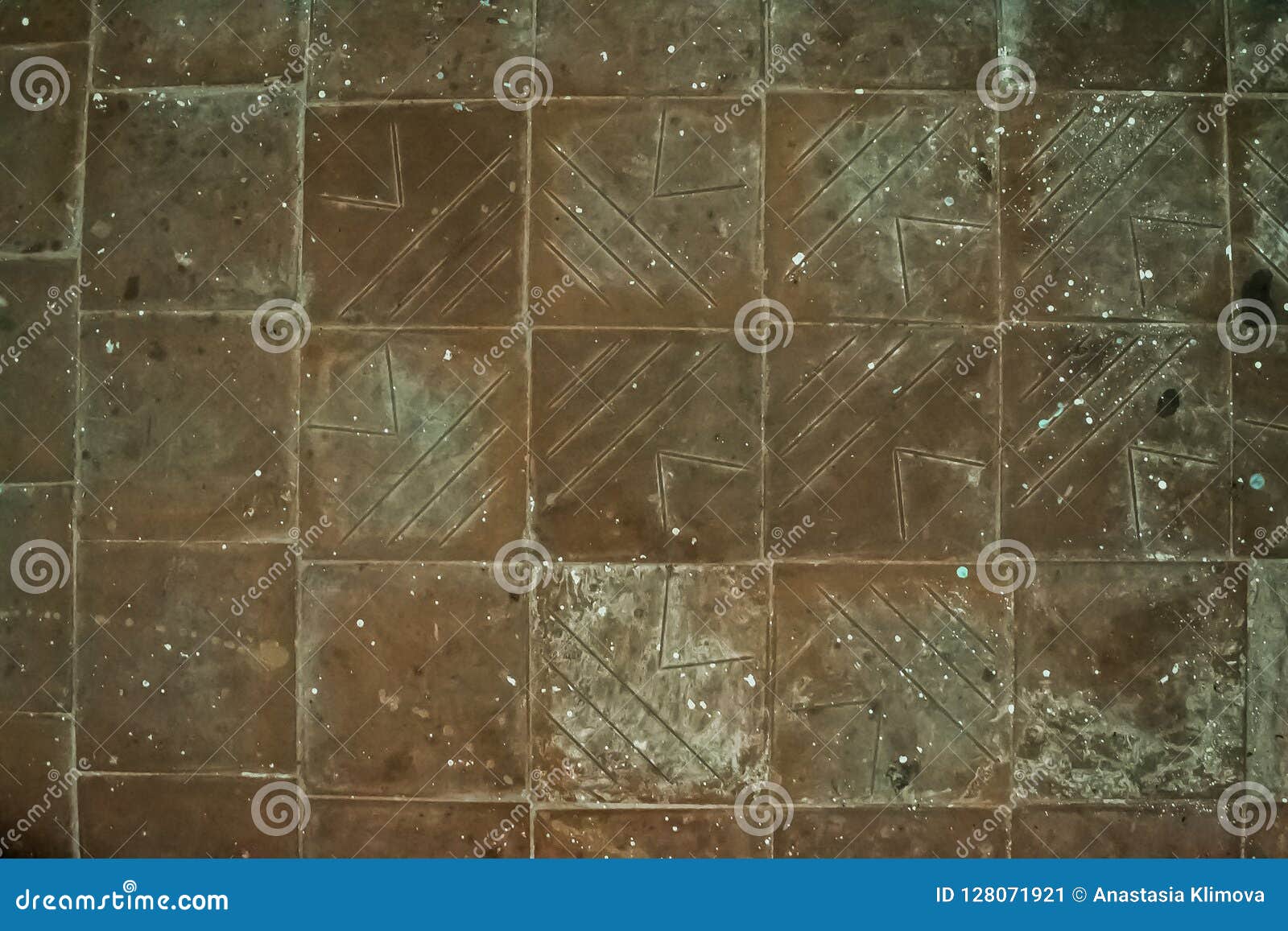 Textured Brown Floor Tiles with Patterns Stock Image - Image of ...