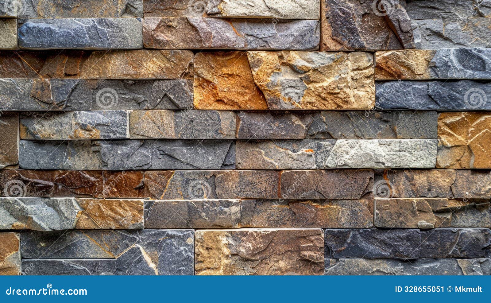 Textured Brown Stone Brick Wall Cladding Background Stock Image - Image ...