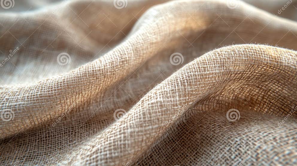 Textured Burlap Fabric Draped in Soft Waves Stock Illustration ...