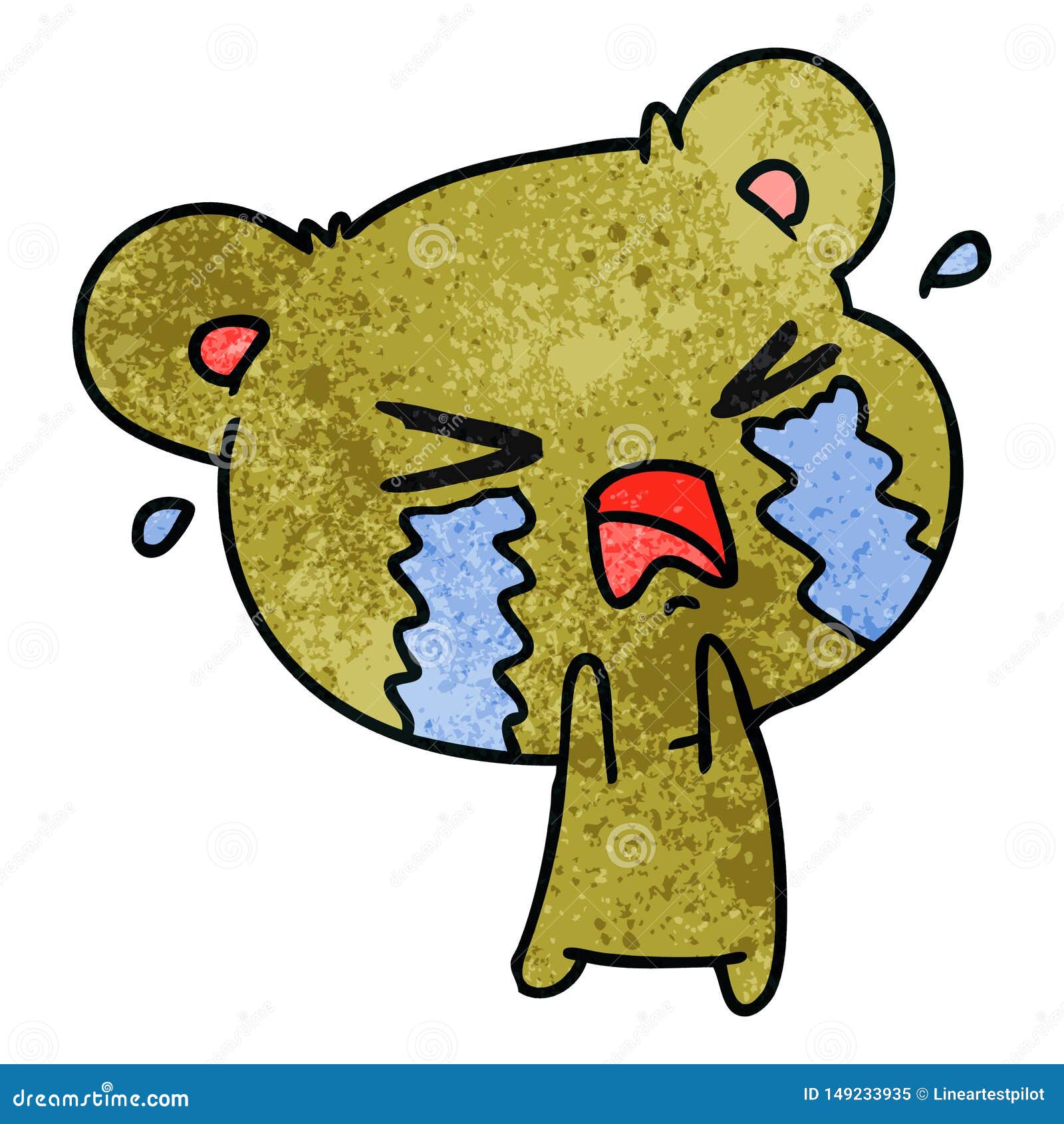 Cute Crying Baby Emoticon. Tearful Child Emoji. Weeping Kid Smiley Icon ...