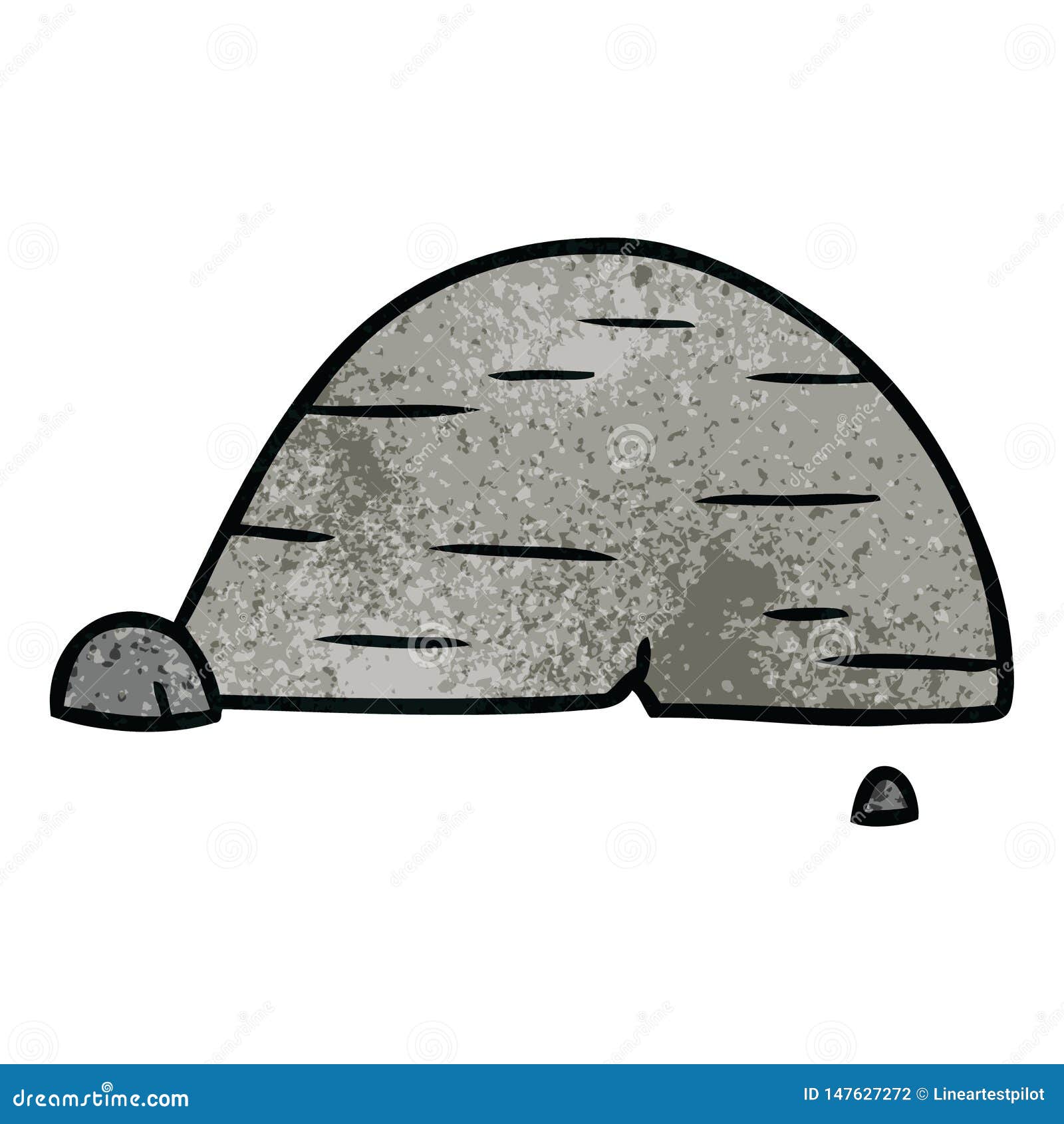 Textured Cartoon Doodle of Grey Stone Boulder Stock Vector ...