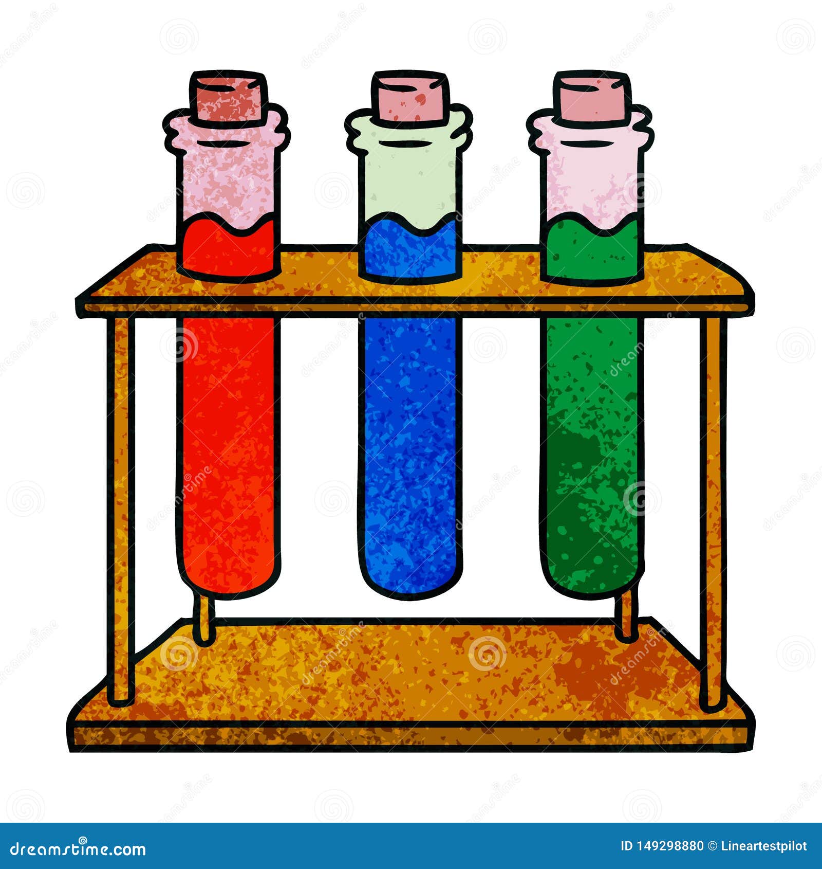 Textured Cartoon Doodle of a Science Test Tube Stock Vector ...