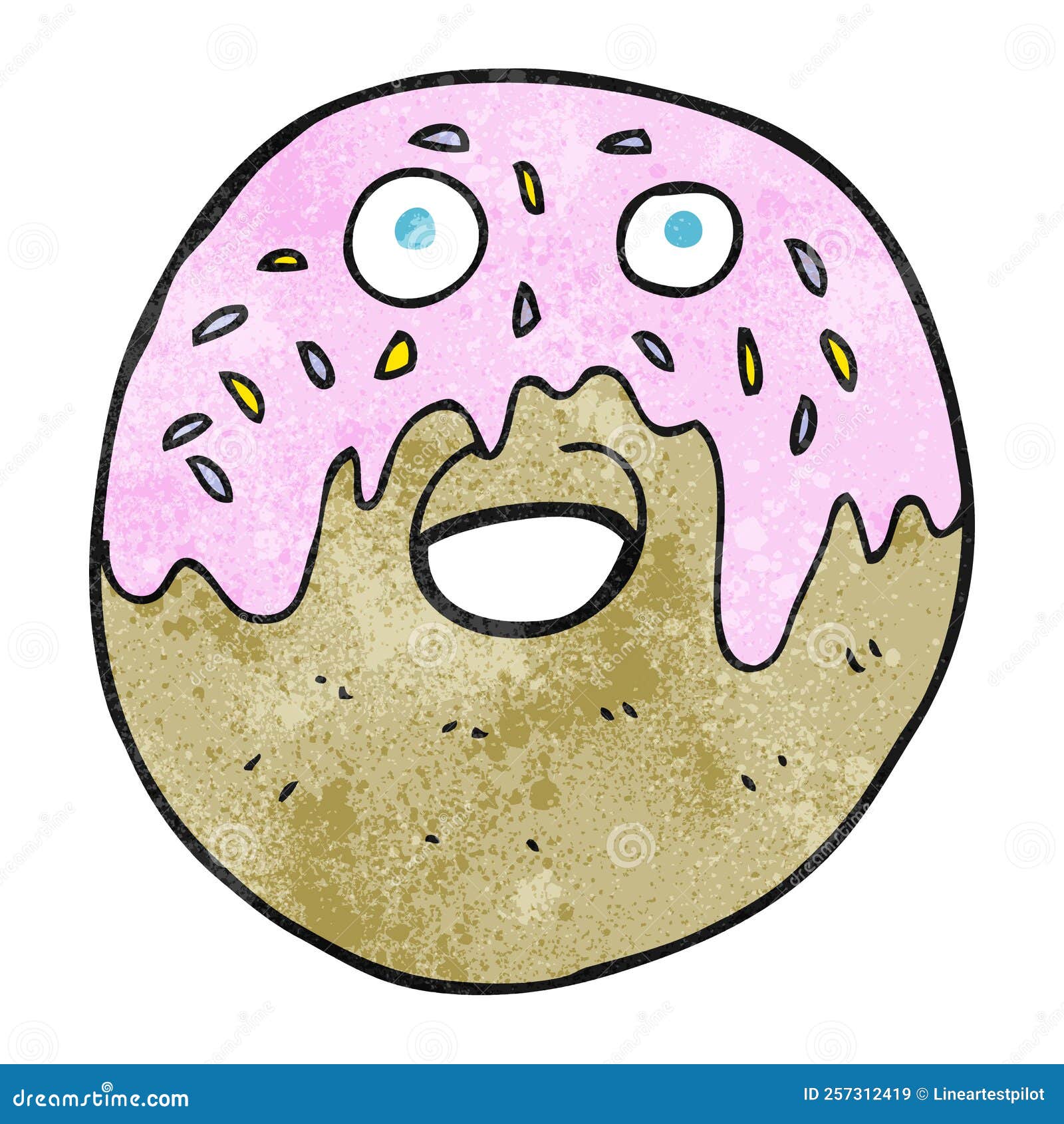 Textured Cartoon Doughnut Picture. Image: 257312419