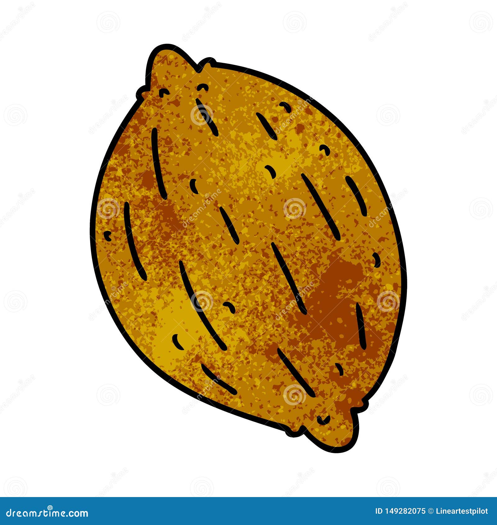 Textured Cartoon of a Single Walnut Stock Vector - Illustration of ...