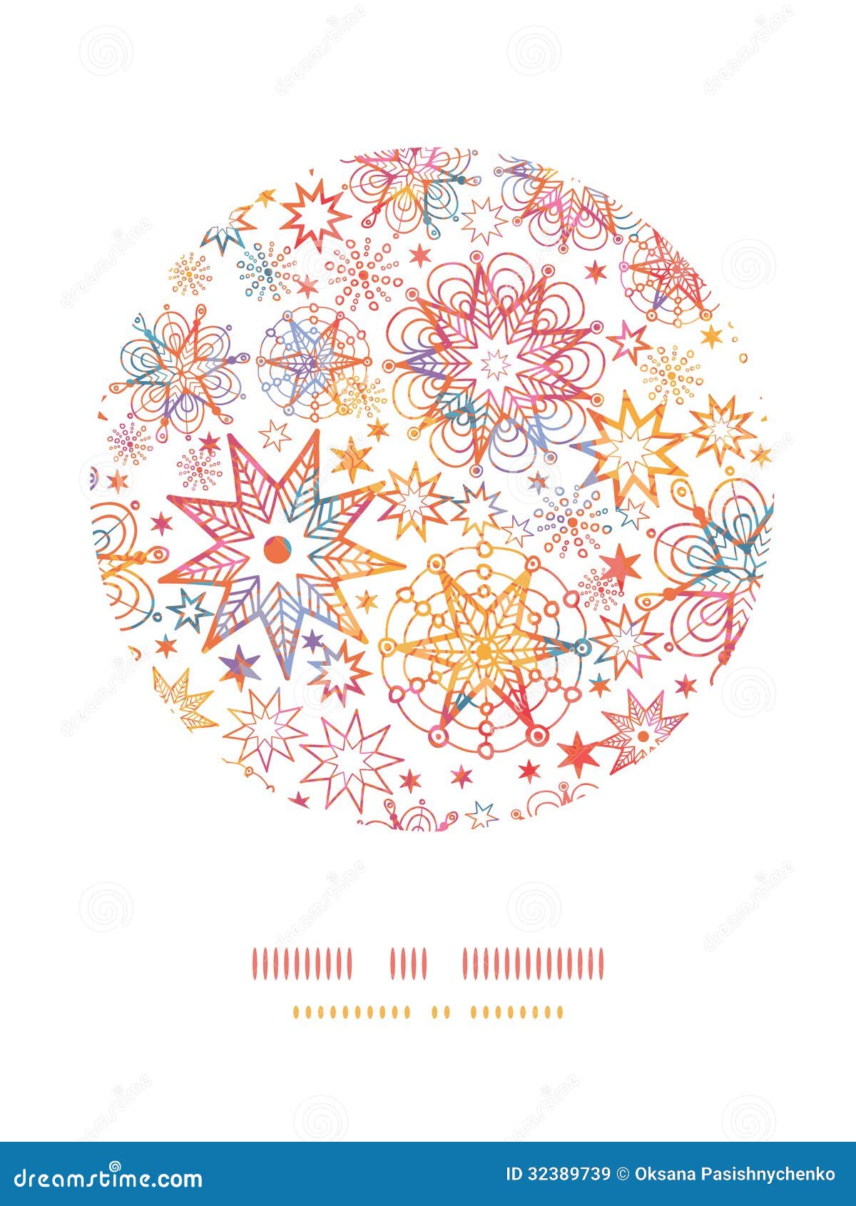 Textured Christmas Stars Circle Decor Pattern Stock Vector ...