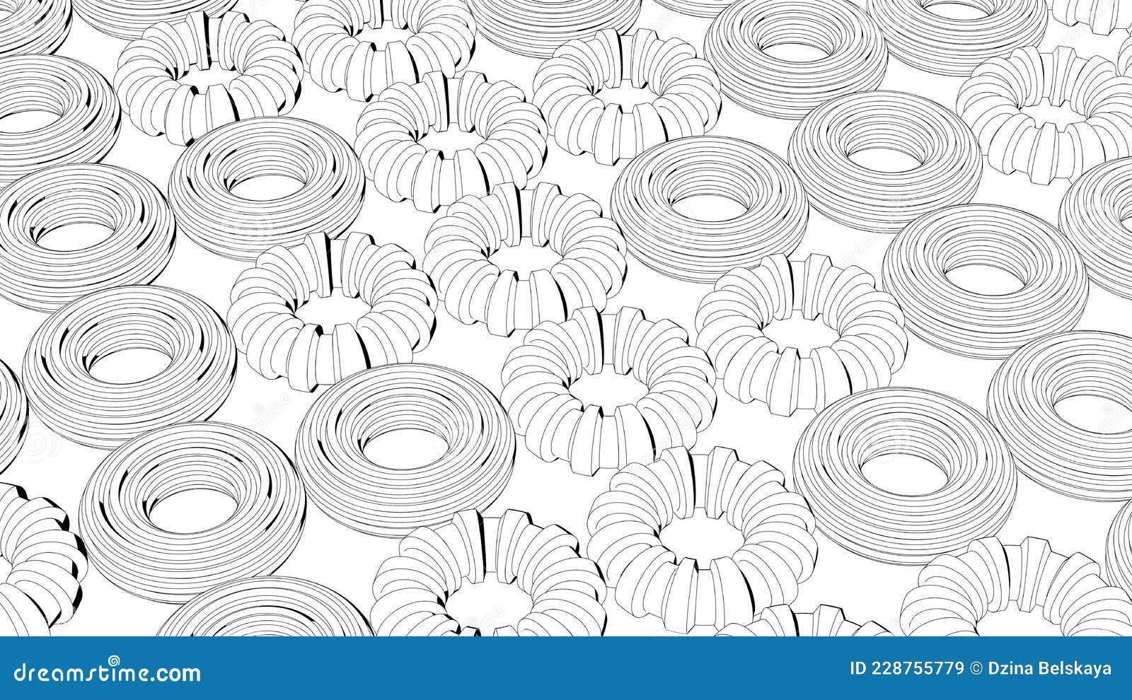 Textured Circle Shapes, Sketch Effect. Abstract Illustration, 3d Render ...