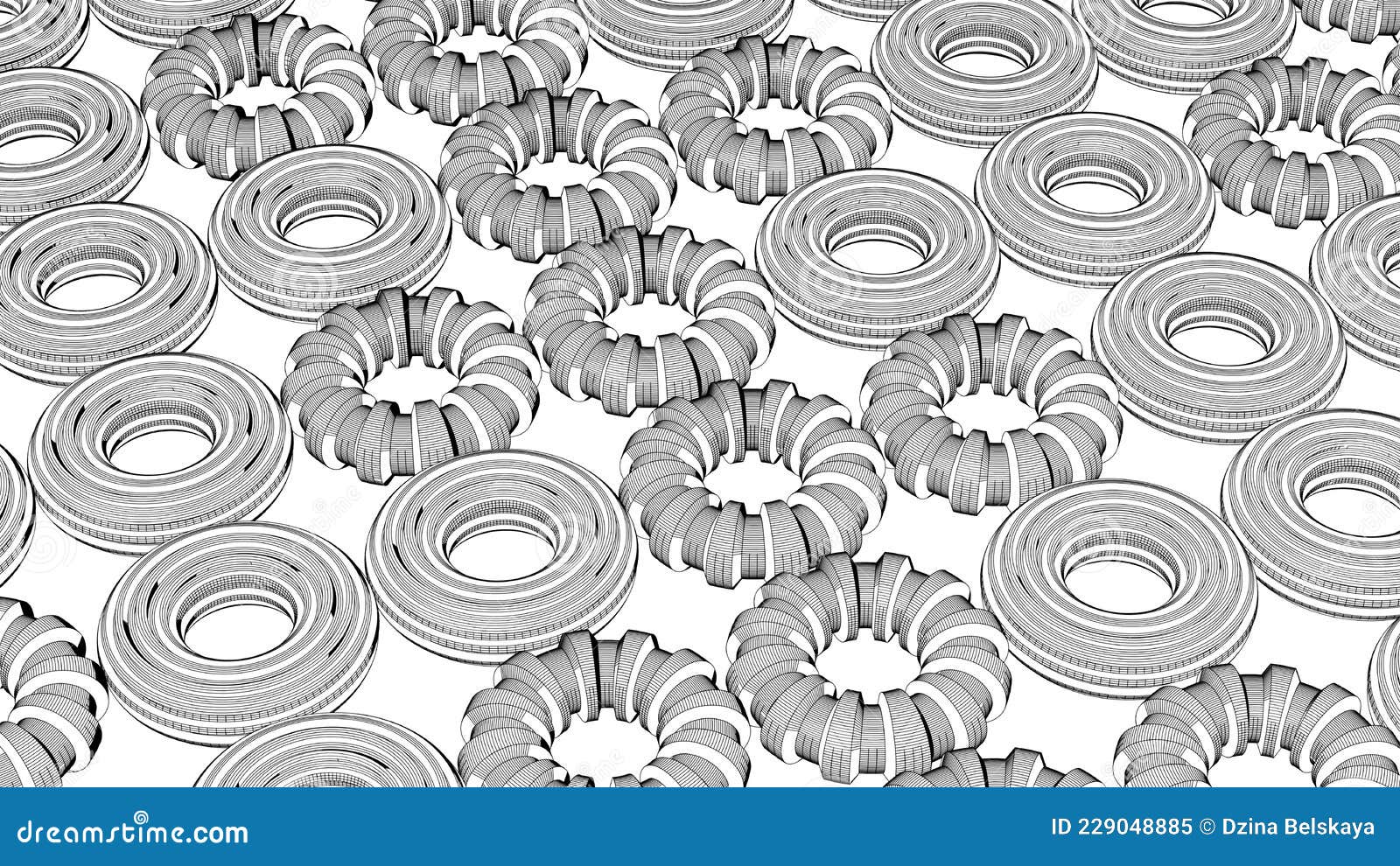 Textured Circle Shapes, Sketch Effect. Abstract Illustration, 3d Render ...