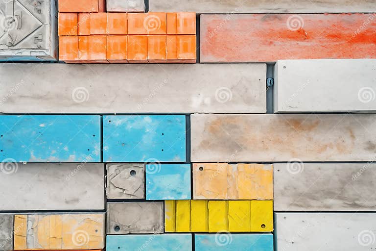 Textured Concrete Block Stack Close-up Stock Image - Image of blocks ...