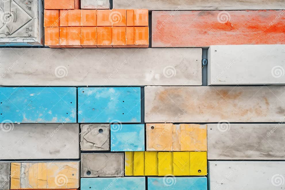 Textured Concrete Block Stack Close-up Stock Image - Image of blocks ...