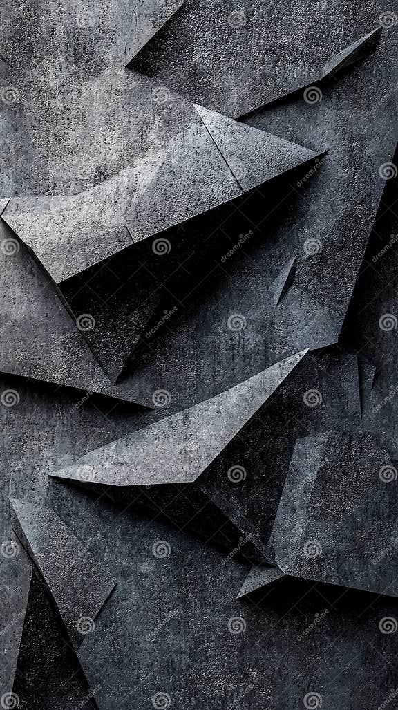 Textured Concrete Surface Displays Sharp Angular Shapes Creating an ...