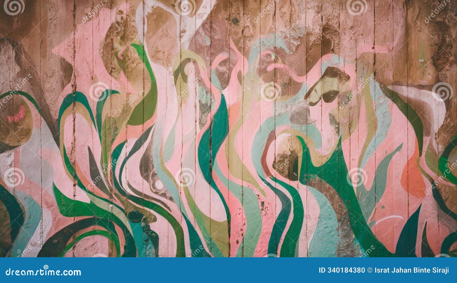 Textured Concrete Wall with Soft Pastel Graffiti Patterns Stock ...