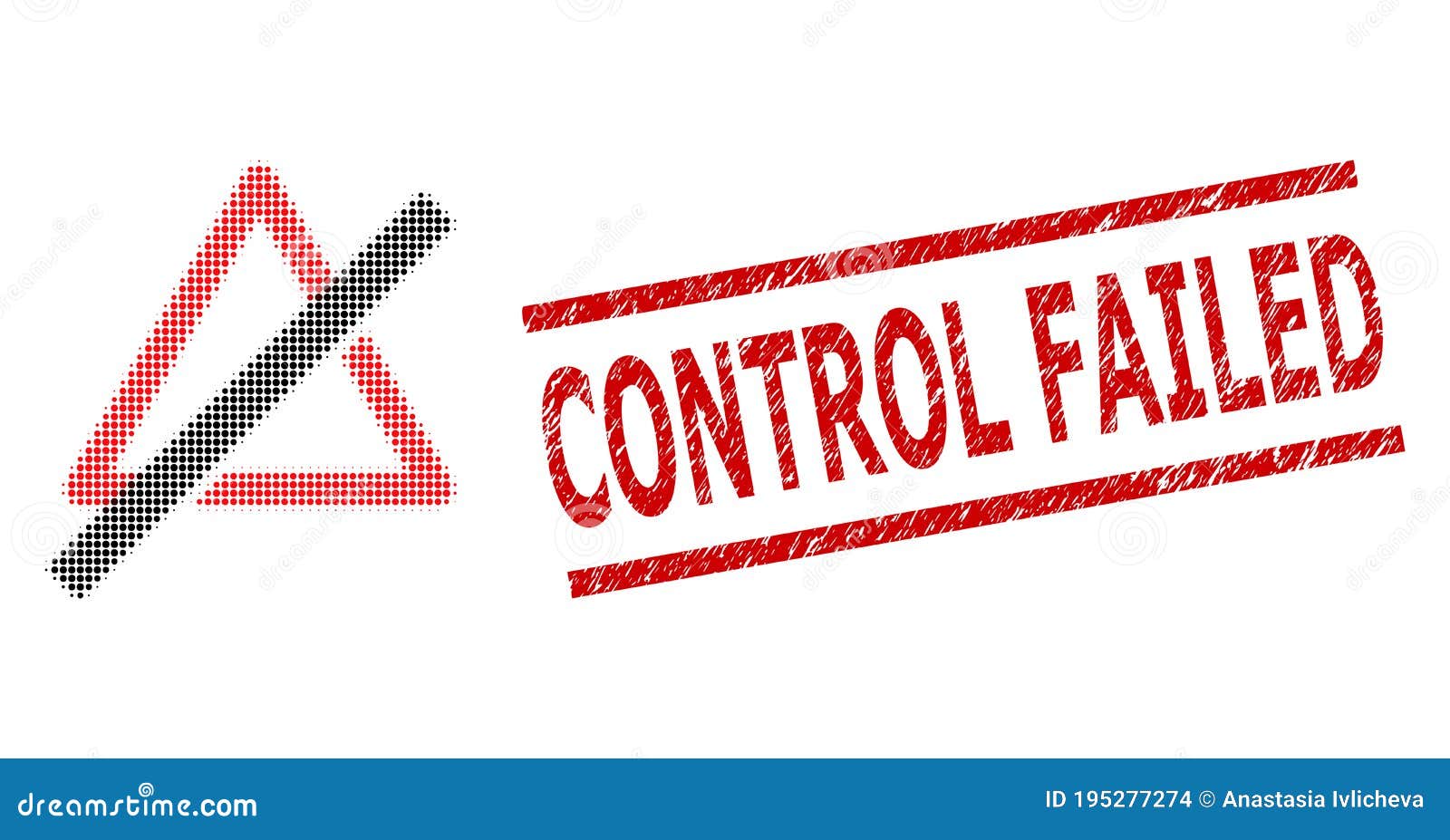 Textured Control Failed Stamp and Halftone Dotted No Danger Stock ...
