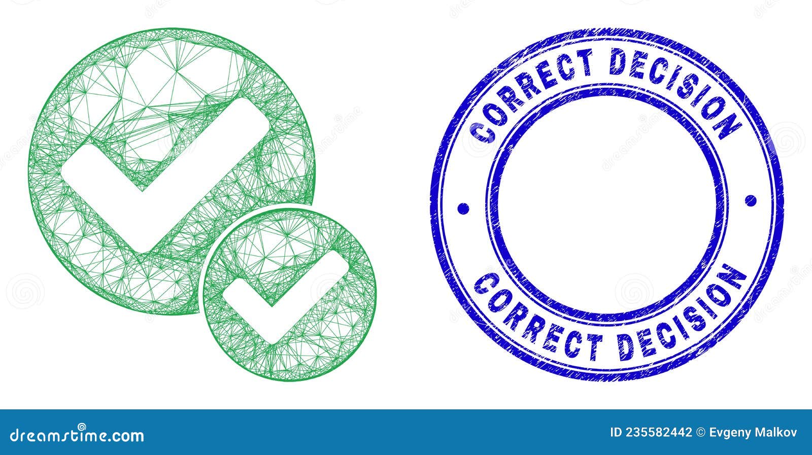 Textured Correct Decision Badge and Hatched Irregular Mesh True ...