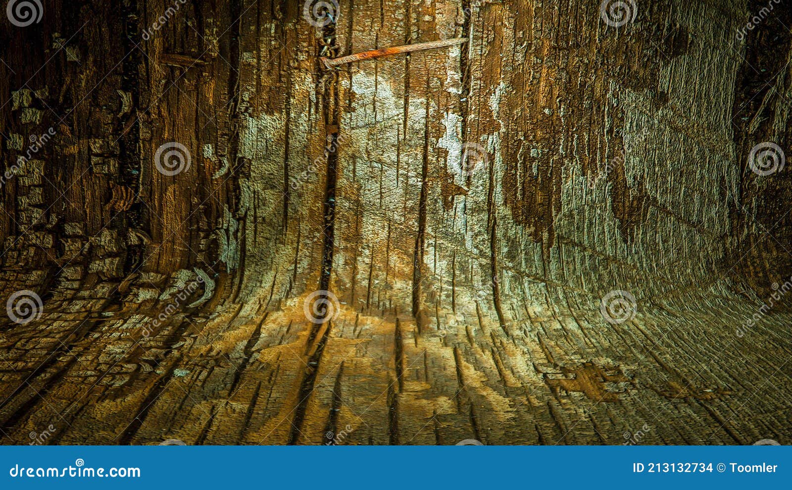 Textured Curved Wood Background. Empty Podium Lit in the Middle Stock ...