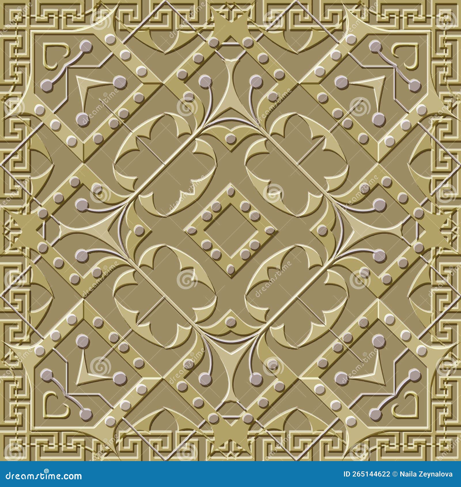 Textured 3d Seamless Pattern. Emboss Vector Ornamental Background ...