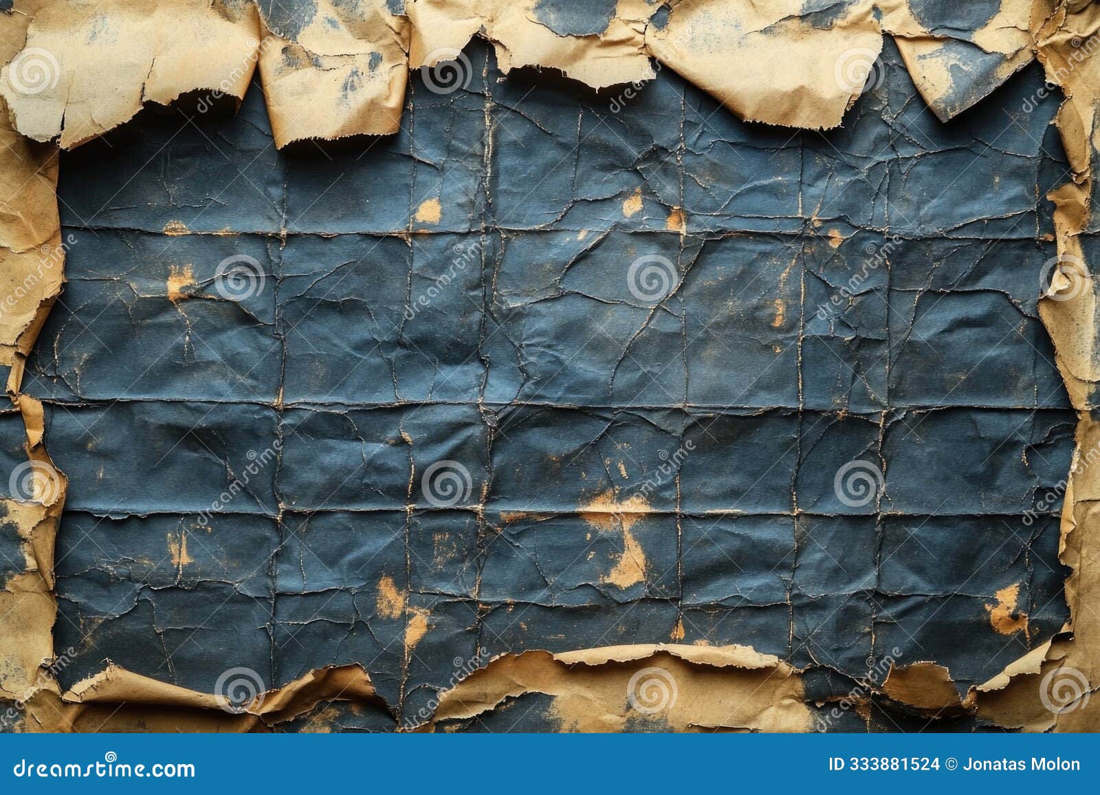 Textured Dark Newspaper Page with Folding Marks and Stock Illustration ...