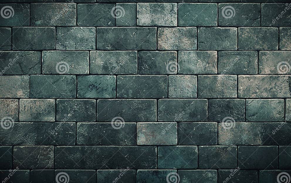 Textured Dark Stone Wall with Rectangular Bricks Arranged in a Classic ...