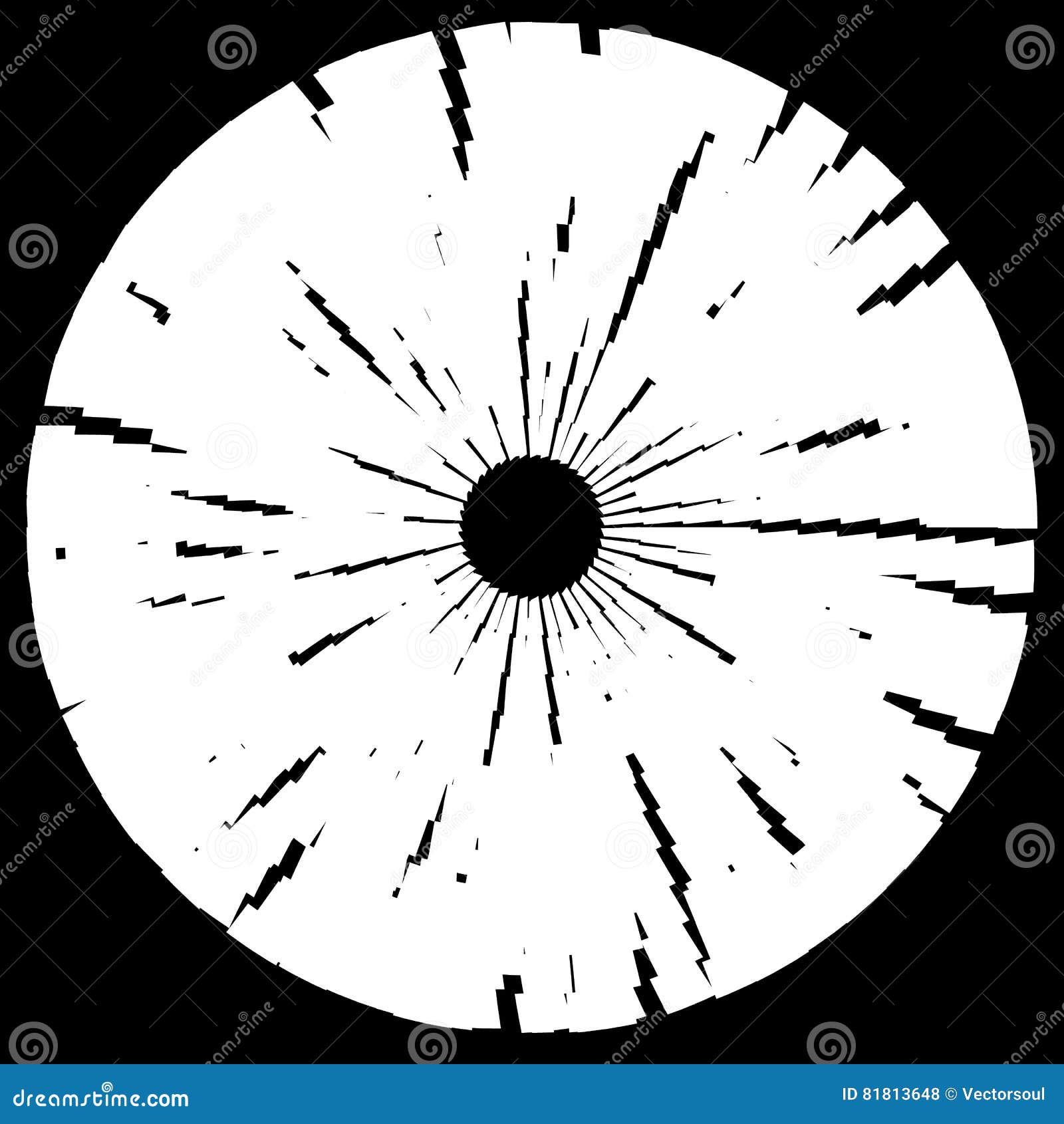 Textured Disc, Circle Element. Monochrome Geometric Shape Stock Vector ...