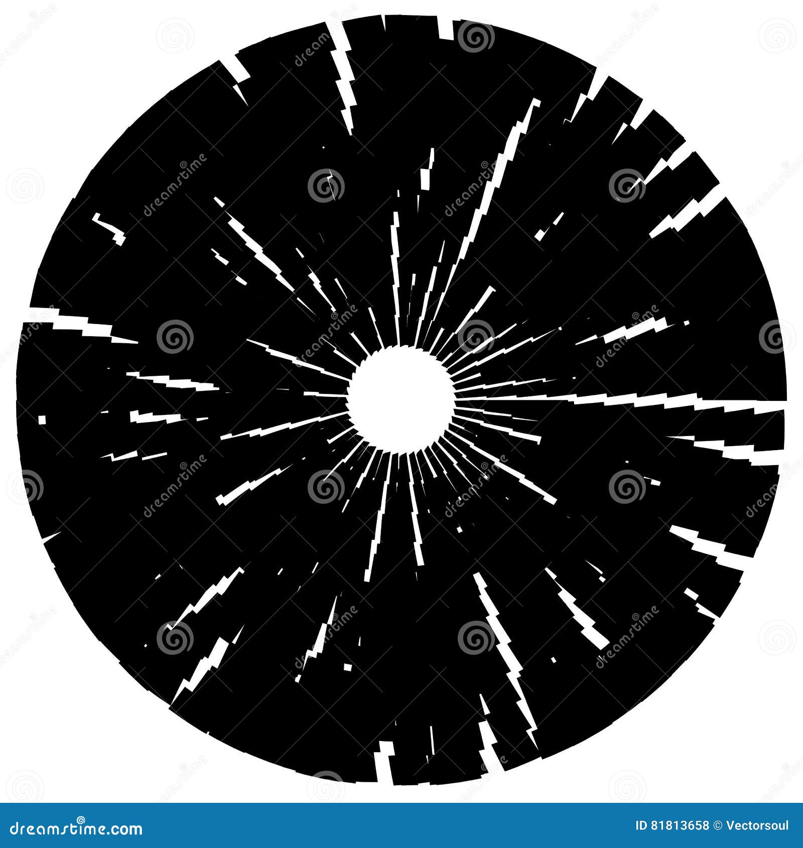 Textured Disc, Circle Element. Monochrome Geometric Shape Stock Vector ...