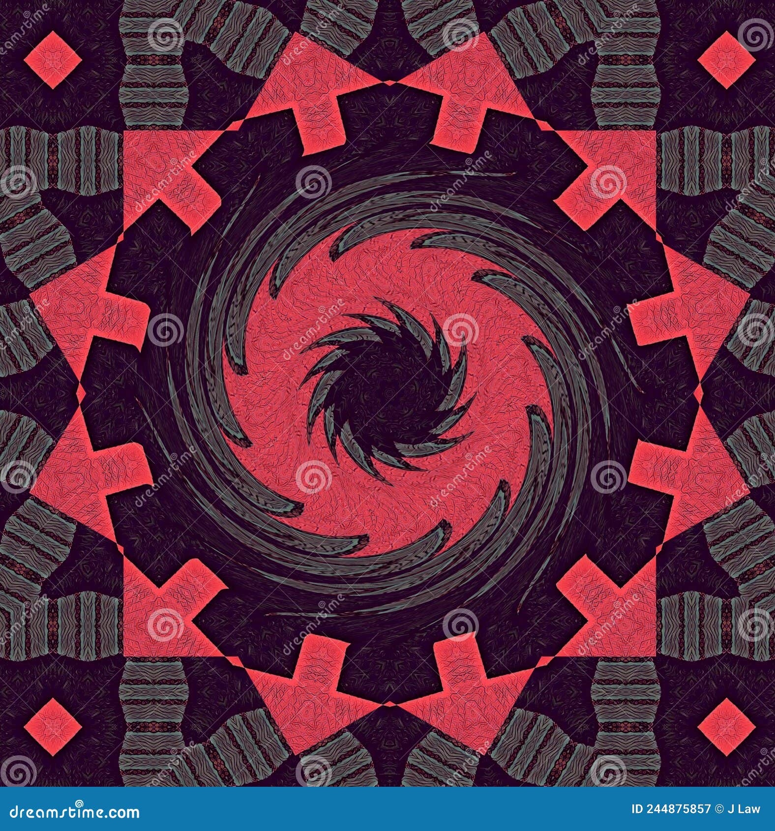 Modest Twist in Red and Dull Grey Arrows Stock Illustration ...