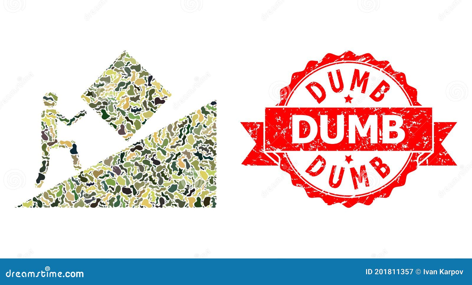 Textured Dumb Seal and Military Camouflage Composition of Pointless ...