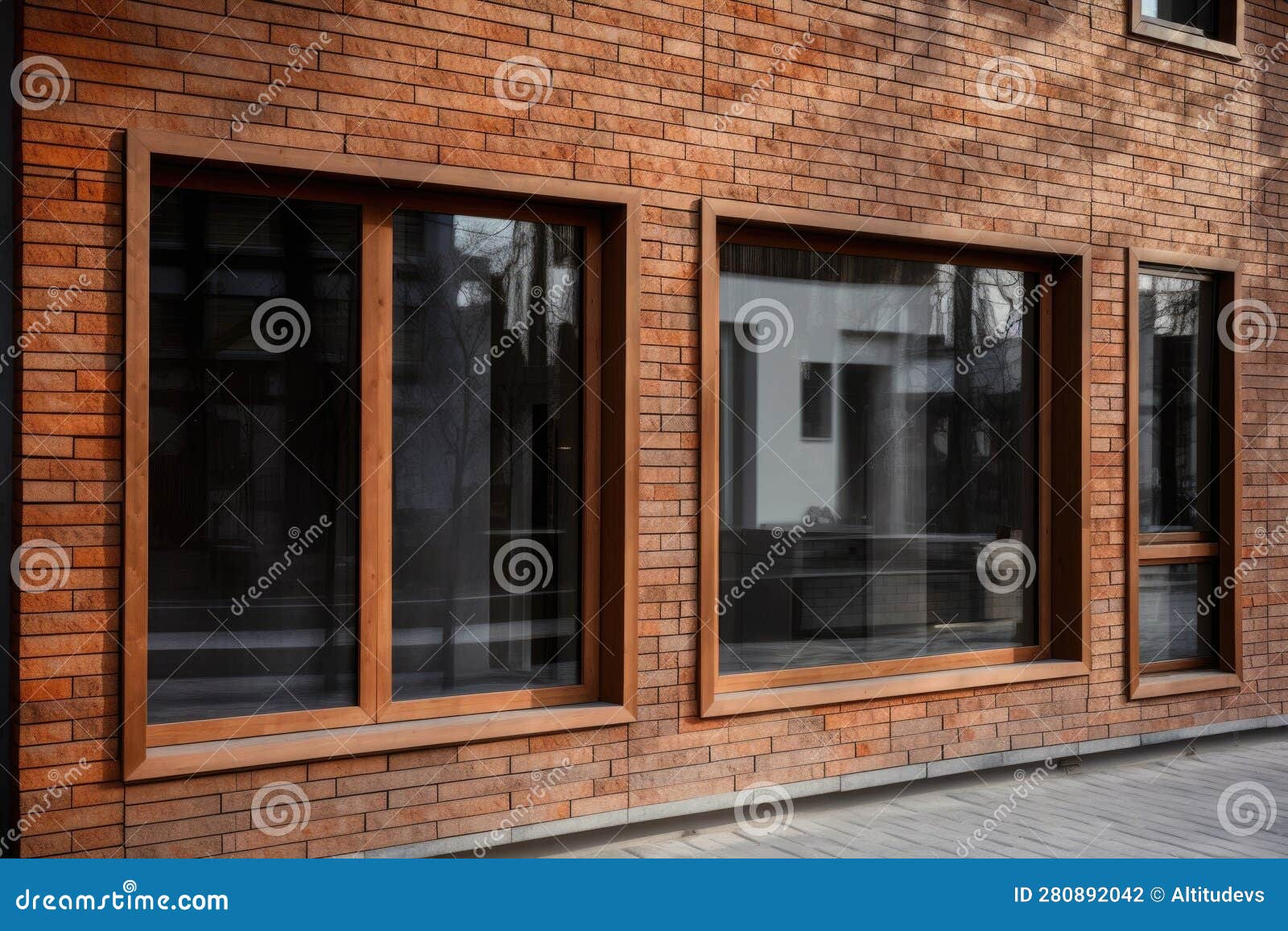 Textured Exterior Wall with Windows and Doors in View Stock Photo ...