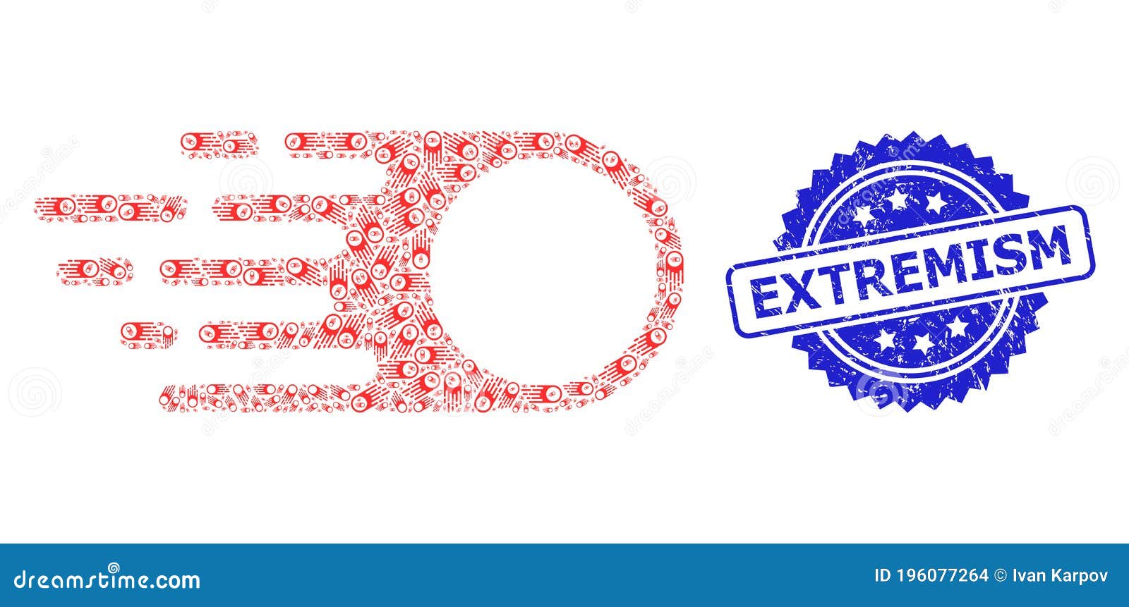 Textured Extremism Watermark and Recursion Photon Flight Icon Collage ...