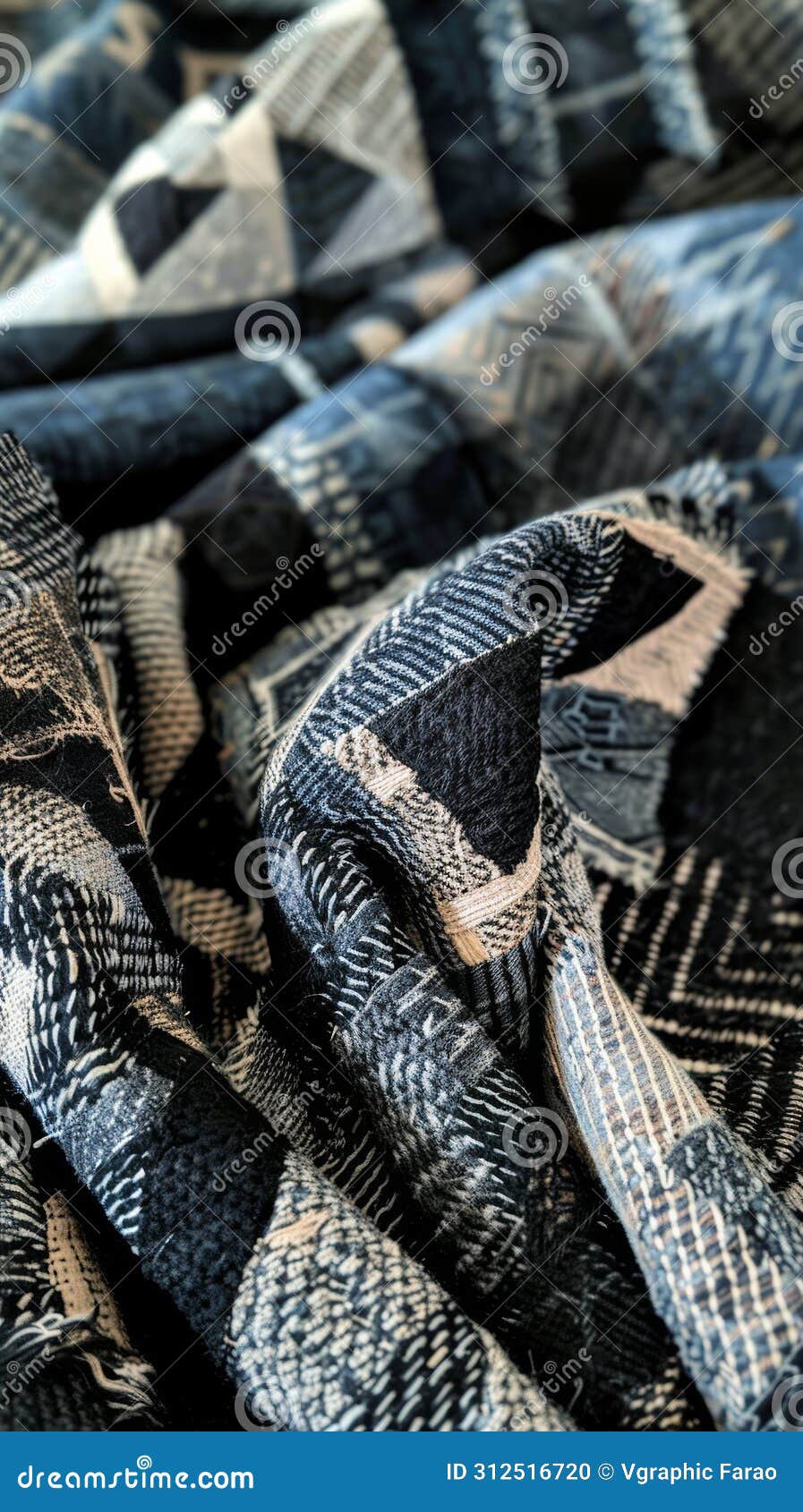 Textured Fabric with Geometric Patterns Stock Illustration ...