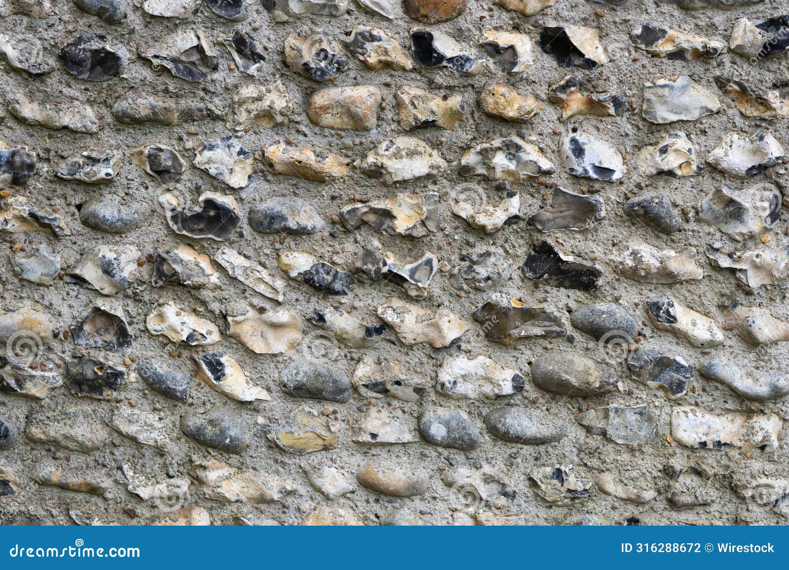 Textured Flint Stone Wall Surface Close-Up Stock Photo - Image of ...