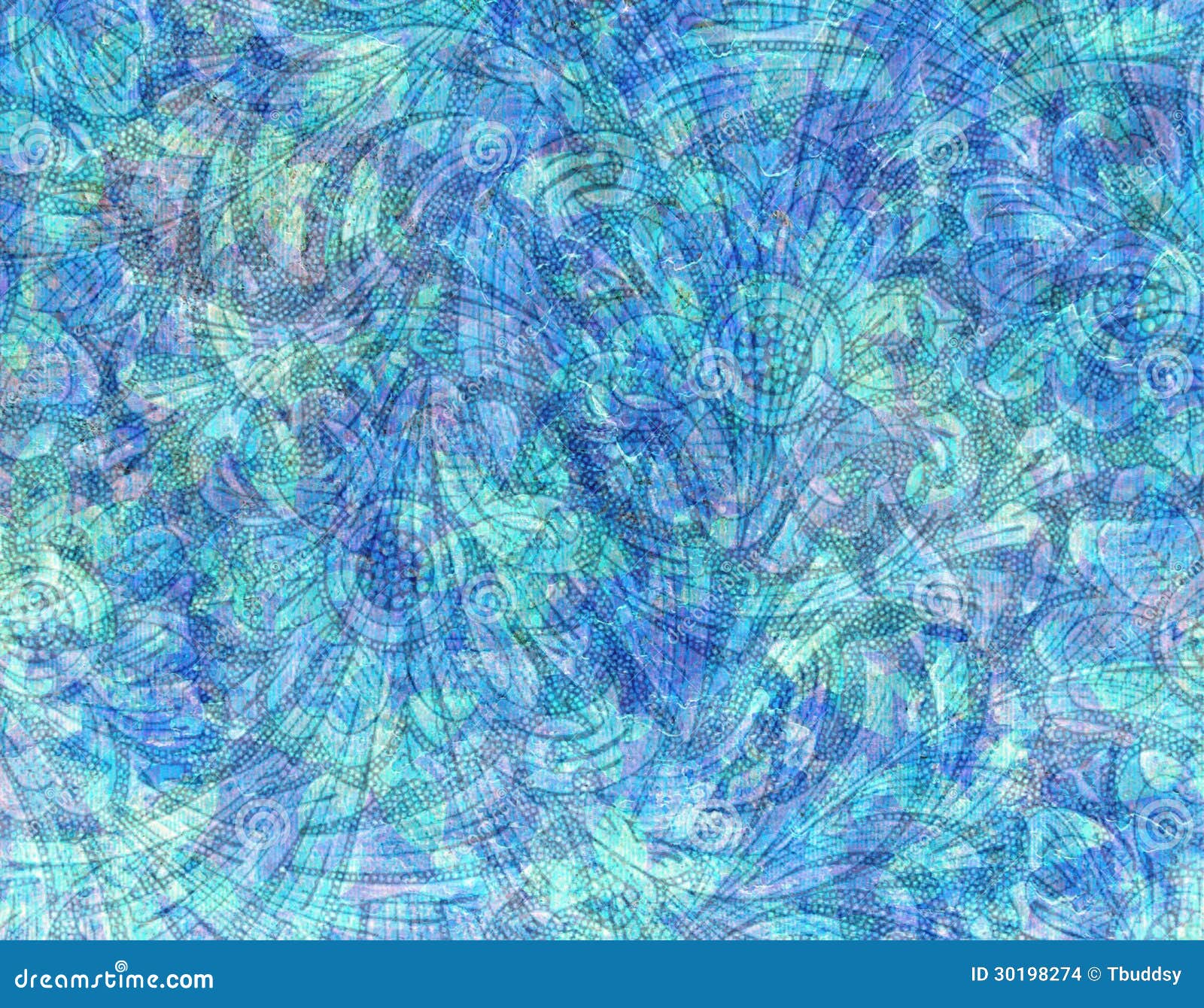 Vintage Floral Blue Gypsy Background Stock Illustration - Illustration ...