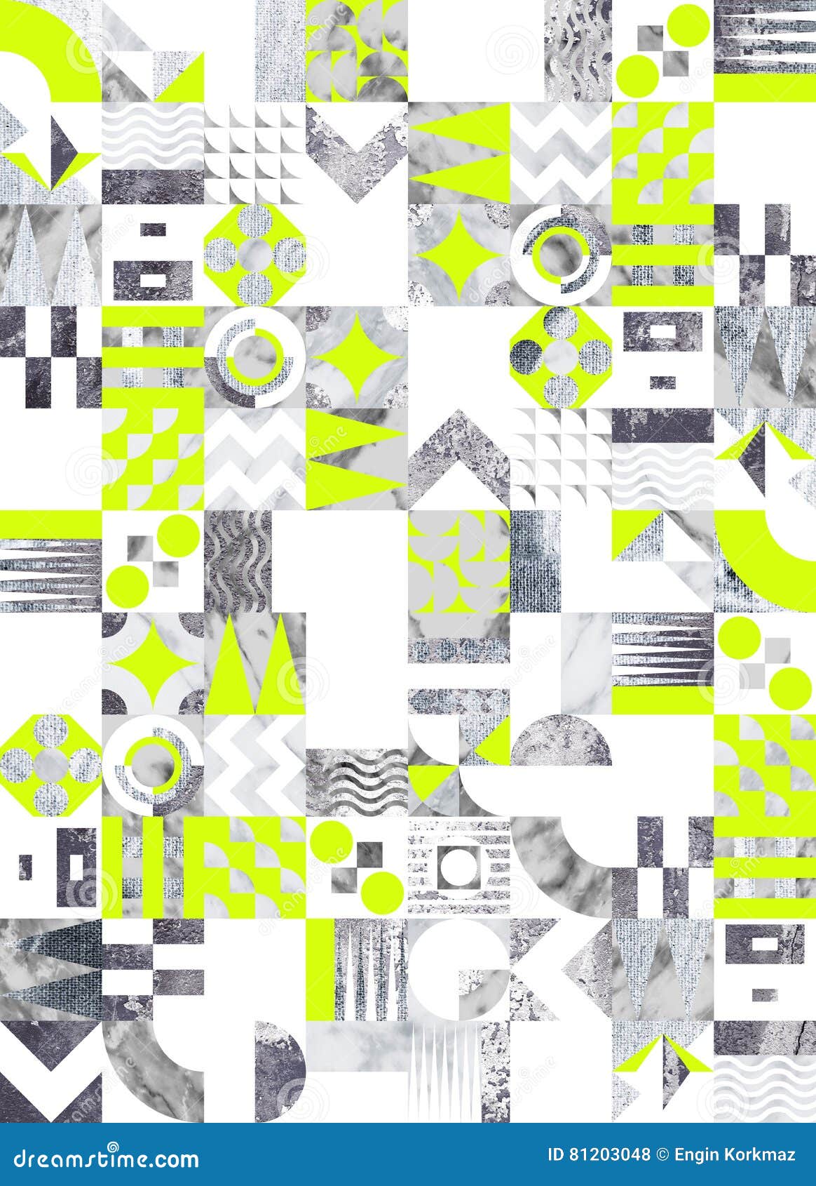 Textured Geometric Mosaic Seamless Pattern Stock Illustration ...