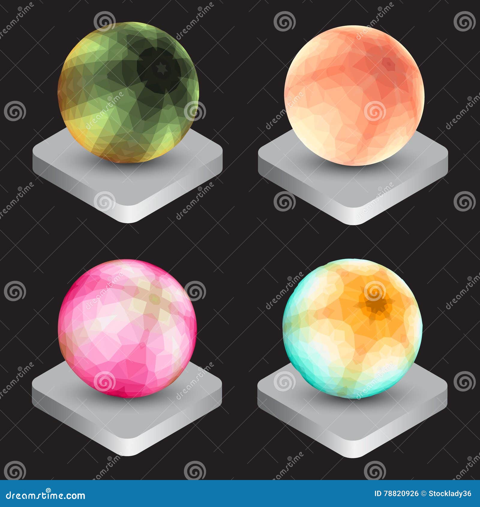 Textured Geometric Shape Icon Set Stock Illustration - Illustration of ...