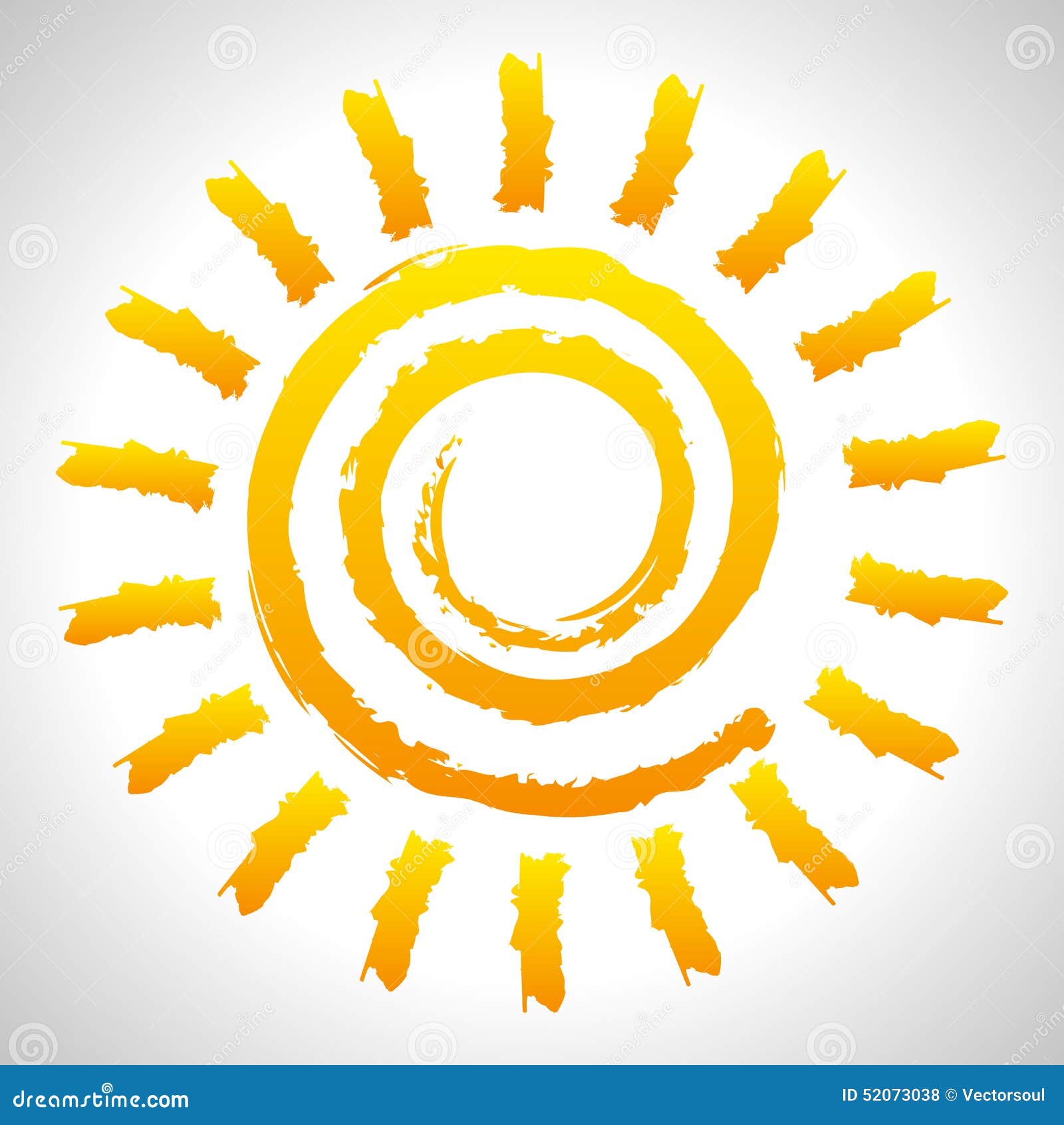Hand Drawn Sun Clip Art Isolated On White Stock Illustration ...