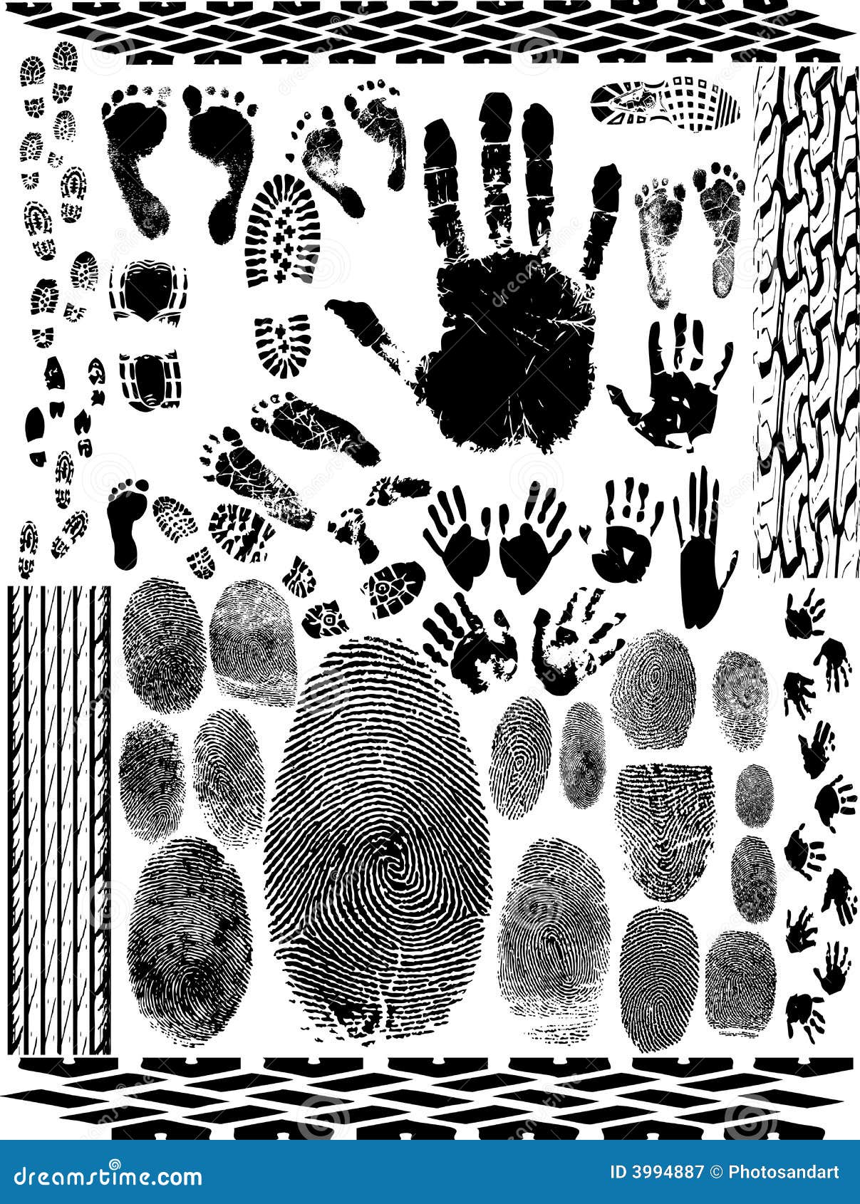 Textured Hand Prints stock illustration. Illustration of hand - 3994887