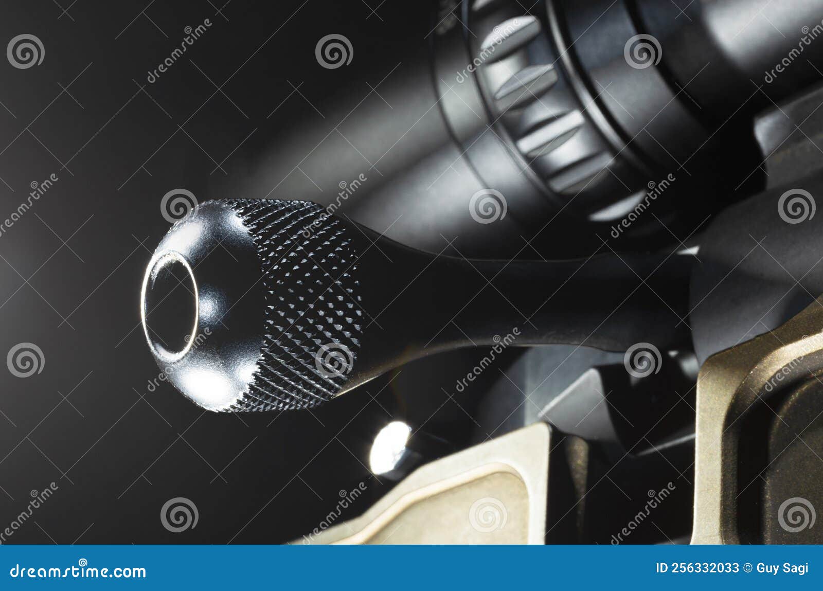 Handle on the Bolt of a Rifle Stock Image - Image of firearm, hole ...