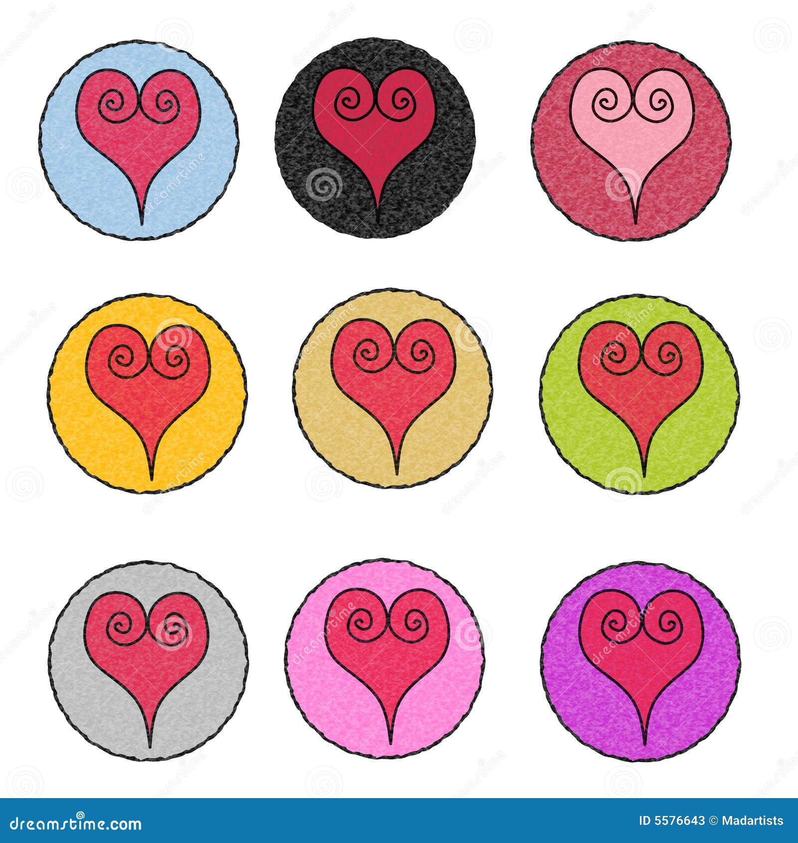 Textured Heart Design Icons Stock Illustration - Illustration of ...