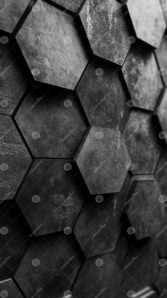 Textured Hexagonal Pattern in Dark Shades Creates a Modern and Stylish ...