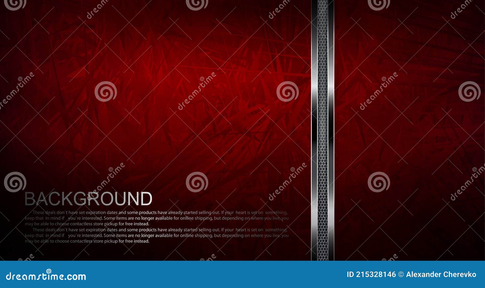 Textured Illustration in Red Abstract Shapes Like Thorns, Metallic Mesh ...