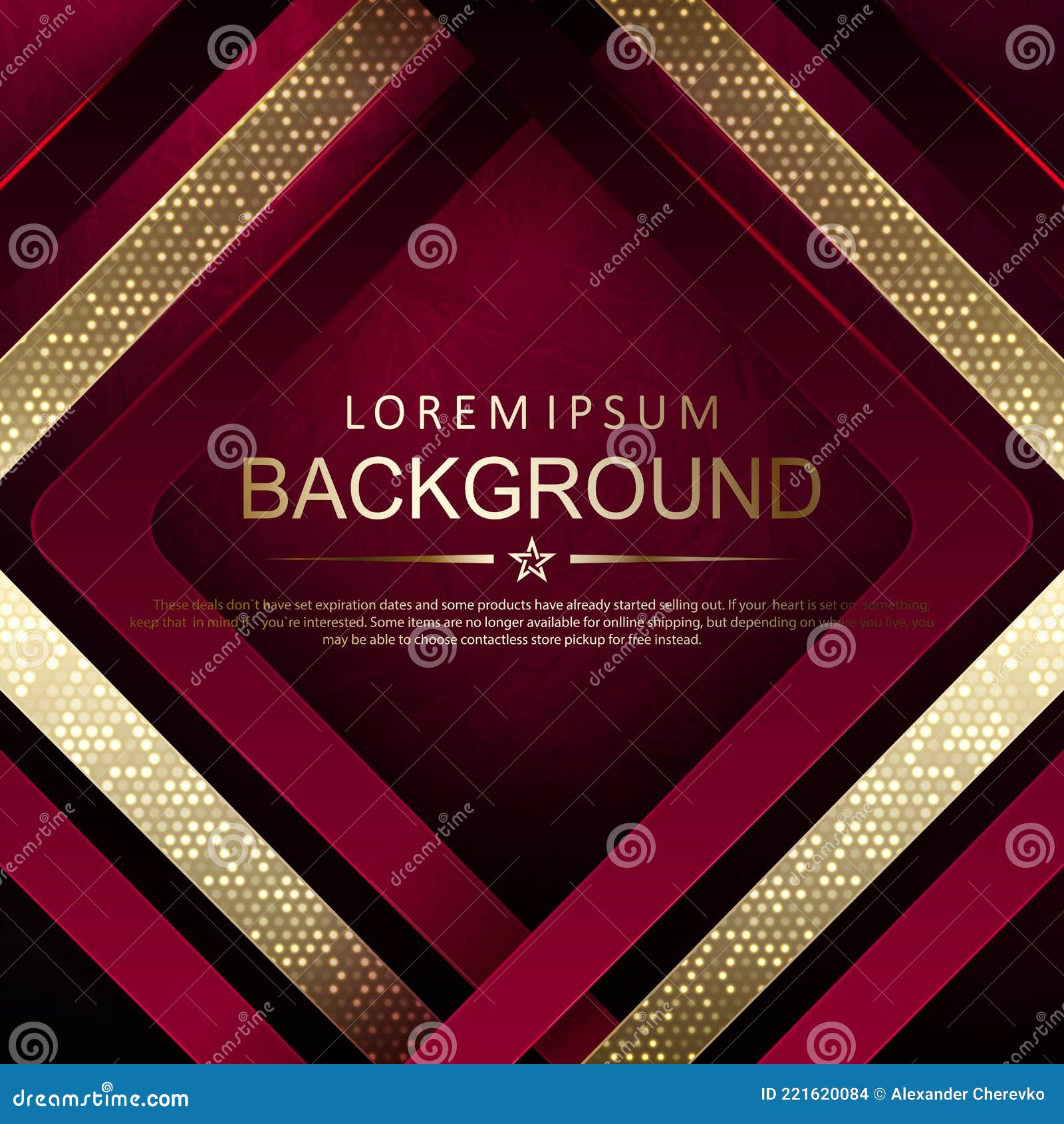 Textured Illustration in Red, Gold Frame with Glitter Stock Vector ...