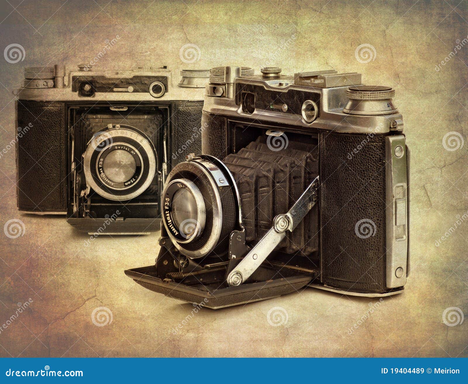 Textured Image of Vintage Film Cameras Stock Image - Image of fashioned ...