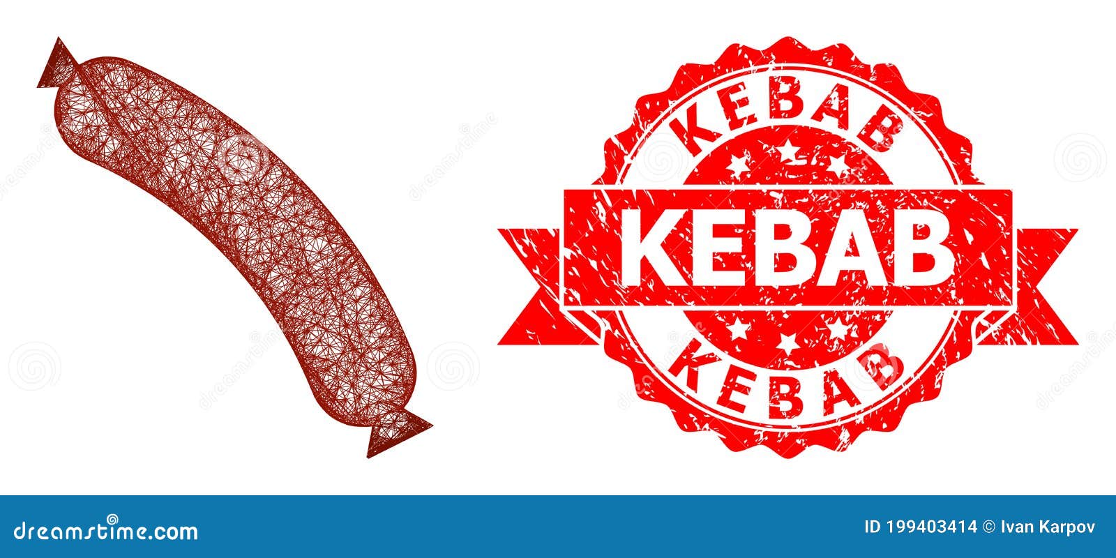 Textured Kebab Seal and Hatched Sausage Icon Stock Vector ... Textured Kebab Seal and Hatched Sausage Icon Stock Vector ...