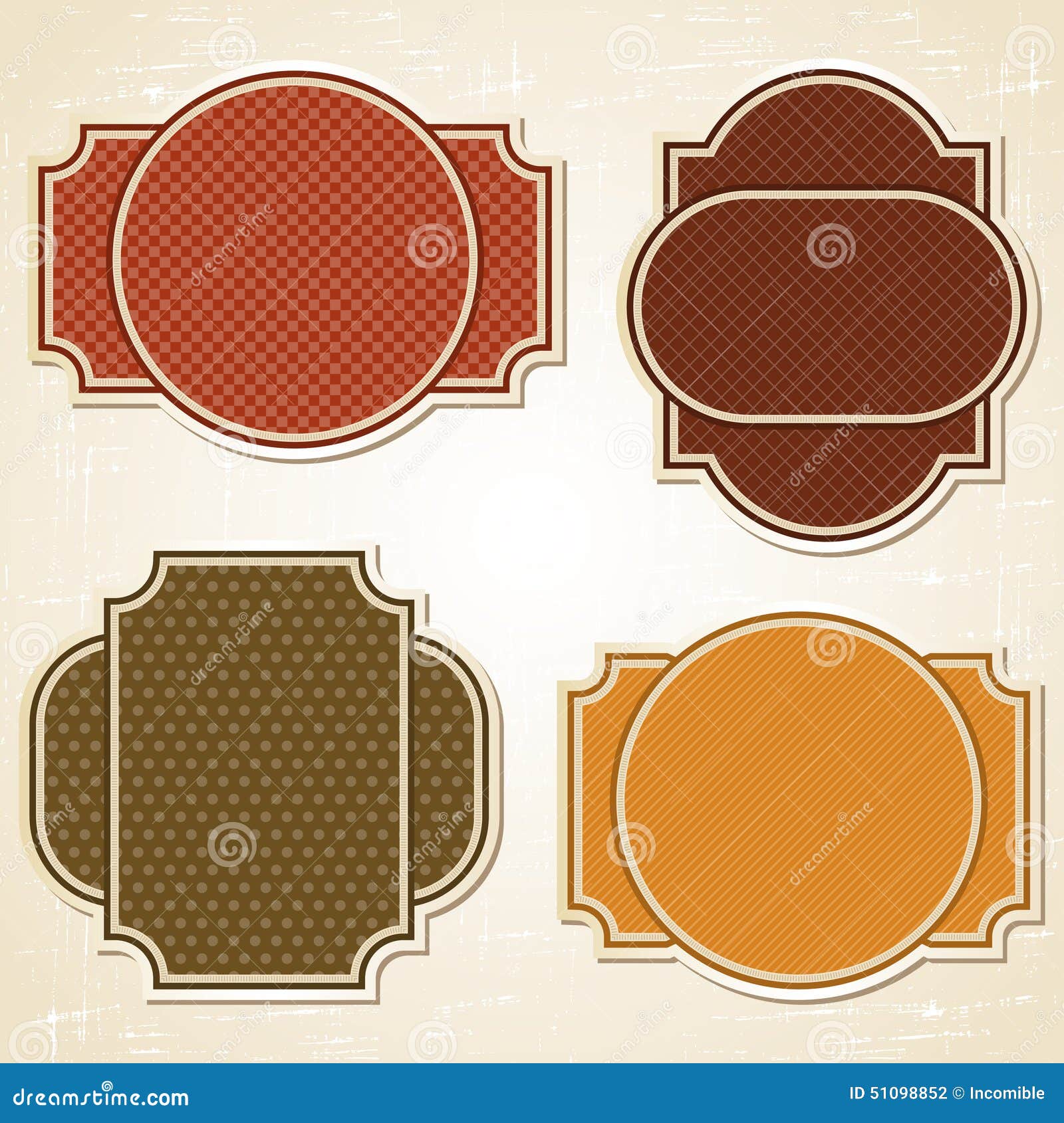 Textured Labels and Stickers Set in Retro Style Stock Vector ...
