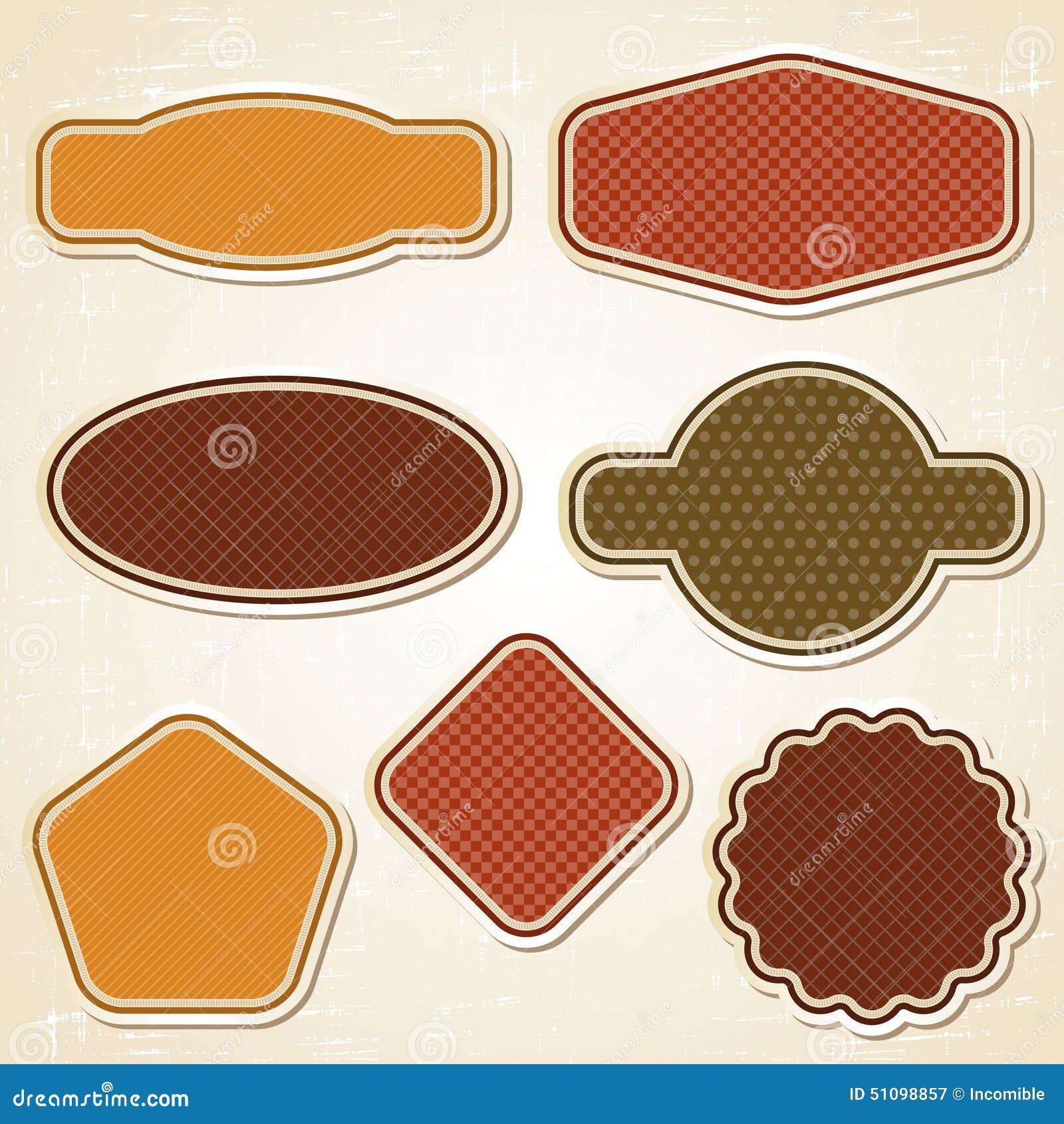 Textured Labels and Stickers Set in Retro Style Stock Vector ...